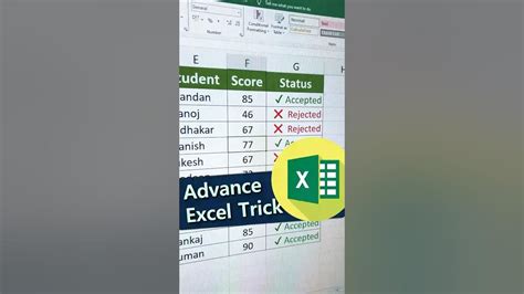💥💥advance Excel Trick💥accept And Reject On Data Shorts Excel Ytviral