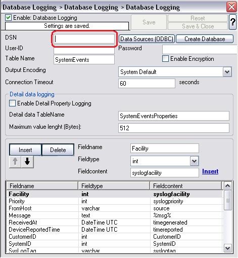 Creating A Rule Set For Database Logging Monitorware Agent