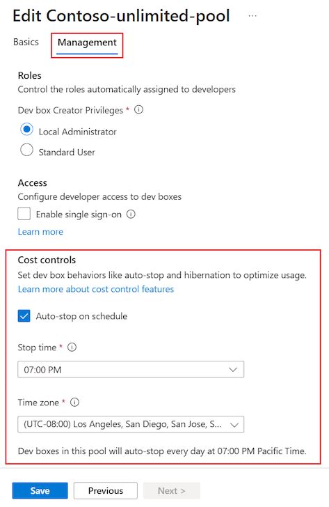 Dev Box 자동 중지 일정 설정 Microsoft Dev Box Microsoft Learn