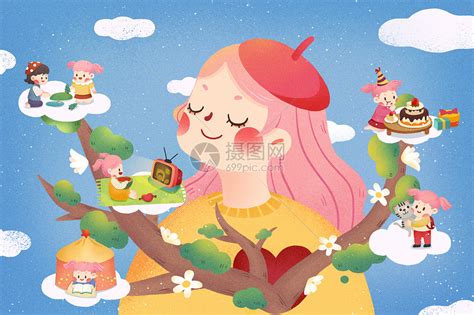 心中的小孩插画图片下载 正版图片 摄图网