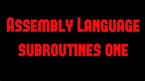 Video Ross Mcgowan On Linkedin Assembly Language Subroutines Support