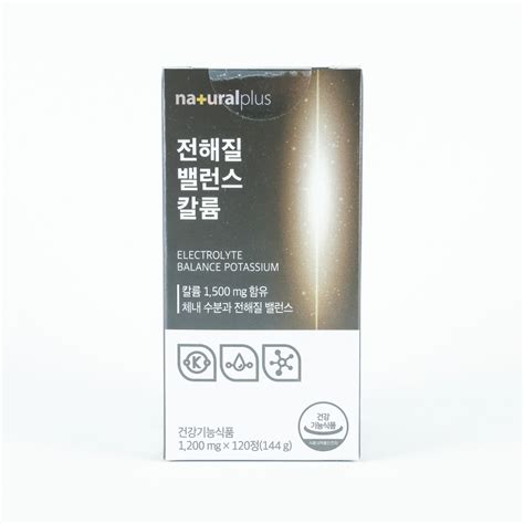 내츄럴플러스 내츄럴플러스 체내 물 전해질 균형 밸런스 국내산 칼륨 1200mg X 120정 원산지국산충청북도 청주시 청원구