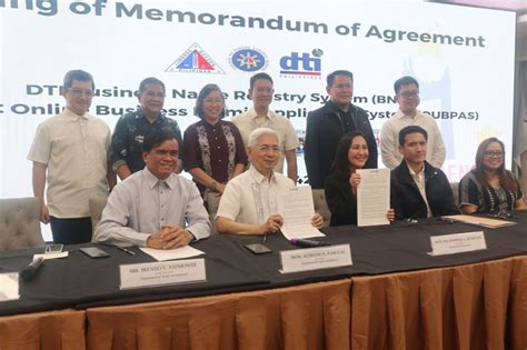 Dti Qc Lgu Ink Moa On The Integration Of The Business Name