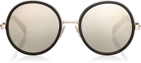 Jimmy Choo Andie Black Acetate Round Framed Sunglasses With Grey Silver