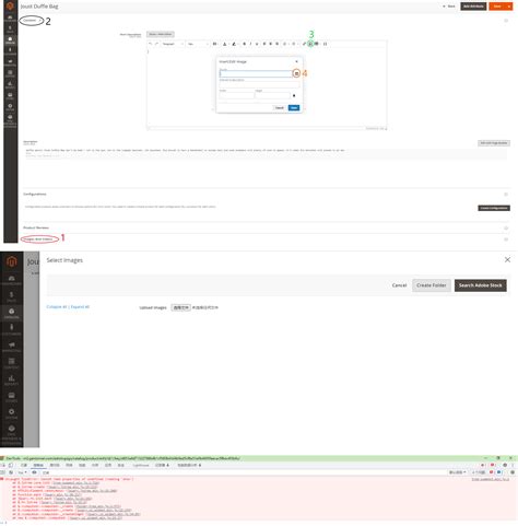 Magento 246 后台，产品页面，先打开images And Videos 后，无法使用所见即所得编辑器，选择图库里的图片