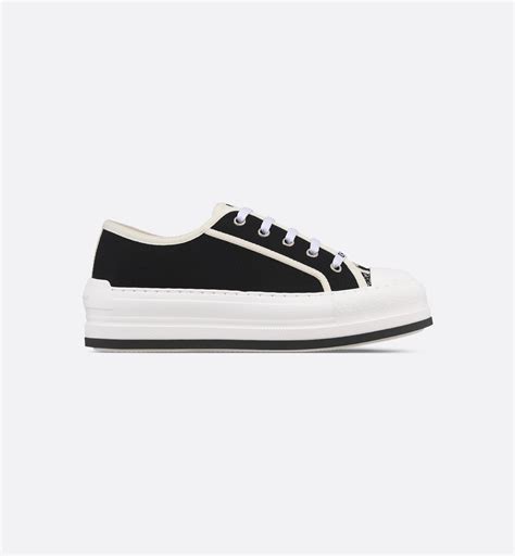 Sneaker De Plataforma Walkndior Algodón Negro Dior