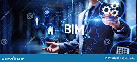 Bim Building Information Modeling Concept On Screen Royalty Free
