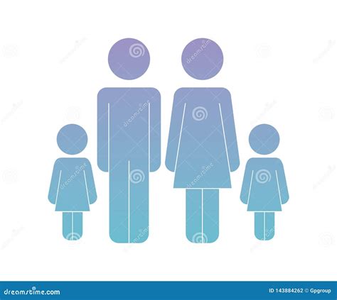 Los Padres Se Juntan Con Las Hijas Ilustración Del Vector Ilustración