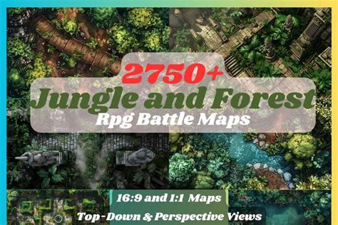 Jungle And Forest Battle Maps Bundle For Rpg Maps For Dungeons Dragons Battle Maps Dnd Battle
