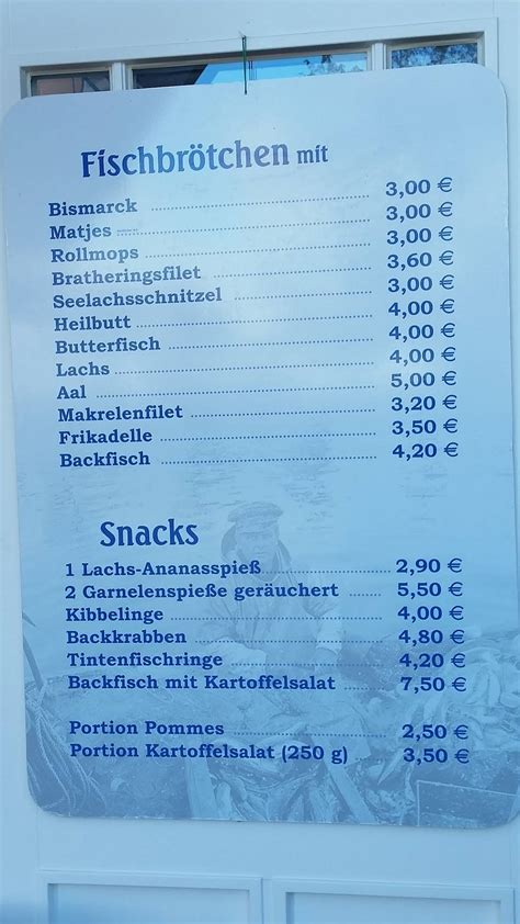 Speisekarte von Fisch Hus restaurant Kühlungsborn