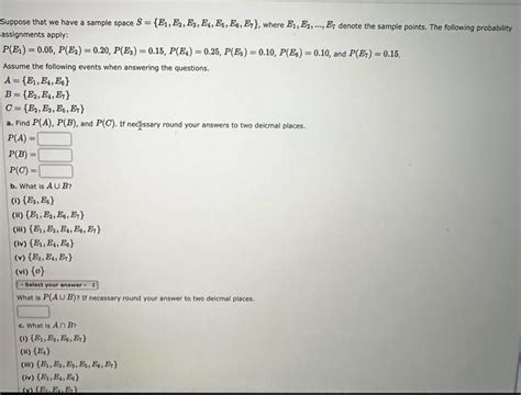 Solved Suppose That We Have A Sample Space