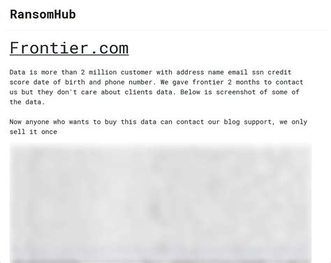 Frontier Warns 750 000 Of A Data Breach After Extortion Threats Blog