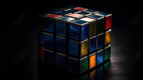 Vibrant Rubiks Cube In Bold Colors Against Sleek Black Background