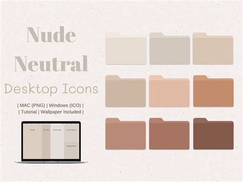 Neutral Nude Desktop Folder Icons For Mac Windows Desktop Etsy UK