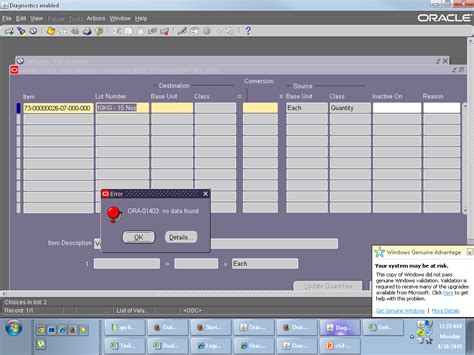 Error Received When Entering Lot Specific Uom Conversion For A Lot — Oracle Mosc
