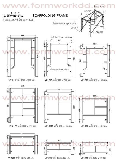 โครงสร้างนั่งร้าน ขาตั้งนั่งร้าน Scaffolding Frame Metal