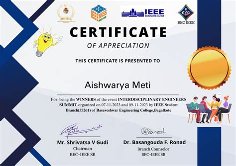 Aishwarya Meti On Linkedin Im Glad To Share That Ive Been Recognized