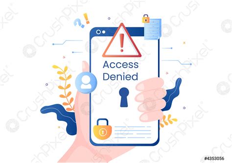 Login Access Denied Vector Illustration System Refuses Password Error And Stock Vector