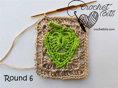 Free Crochet Monstera Leaf Granny Square Pattern Crochet Bits