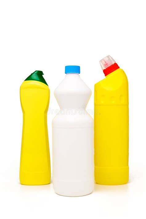 Set Of Tools For Cleaning And Disinfection Isolated On White Stock Image Image Of Housekeeping