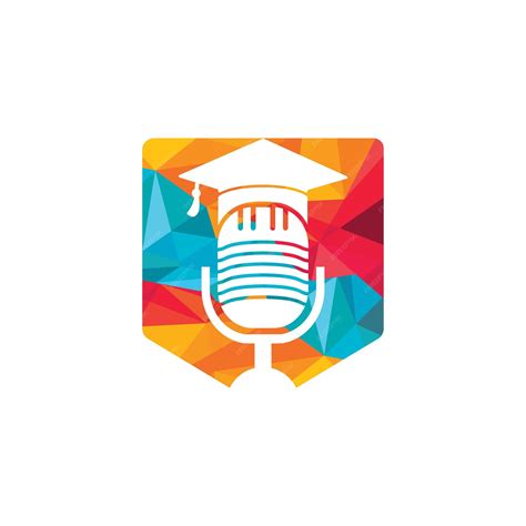 Premium Vector Graduate Podcast Logo Icon Symbol Design Education
