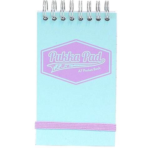 Pukka Pad A7 Pastel Turquoise And Pink Pocket Notebook Spiral Bound