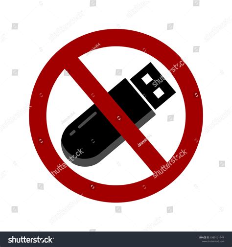 Do Not Use Usb Device Prohibition Stock Vector Royalty Free 1989101744 Shutterstock