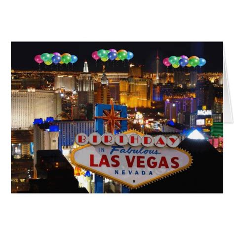 Birthday In Fabulous Las Vegas Card Zazzle