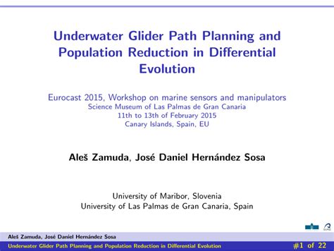 Ppt Underwater Glider Path Planning And Population Reduction In