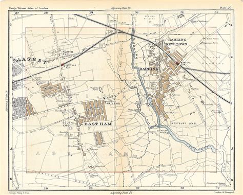 Barking Antique Map Published 1891 Maps And Antique Prints