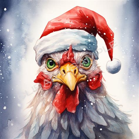 Christmas Chickens Clipart 22 High Quality Pngs Digital Download