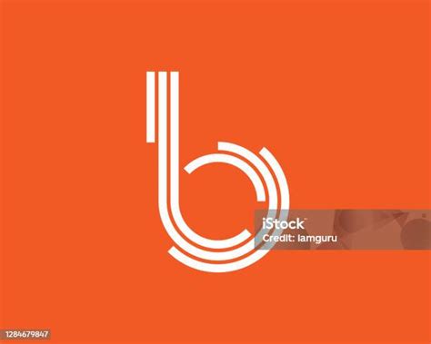 원 세그먼트와 스트라이프 로고 디자인 템플릿의 리제이블 레터 B는 최소한의 스타일로 꾸며질 수 있습니다 빨간색 배경에 빈티지