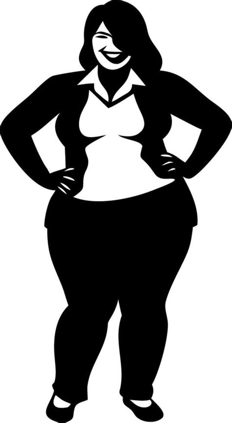 Confident Plus Size Woman Silhouette Hands On Hips Illustration
