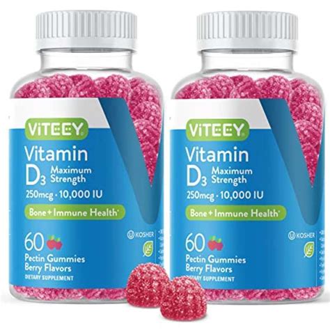 Promo Vitamin D3 Gummies 10000 Iu 250mcg Maximum Strength Vit D