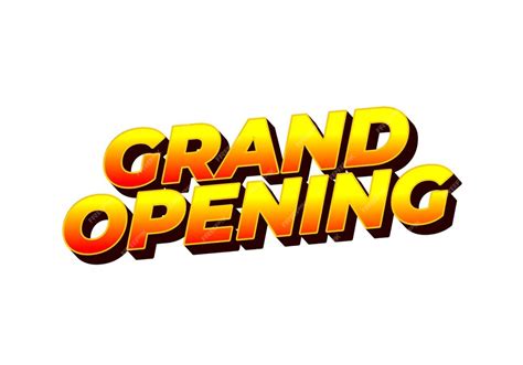 Premium Vector Grand Opening Text Effect In Yellow Orange Color With