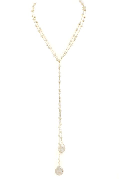 Fresh Water Pearl Lariat Necklace Necklaces