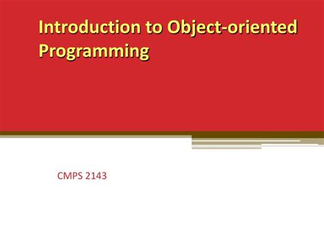 Ppt Introduction To Object Oriented Programming Powerpoint Presentation Id2503792