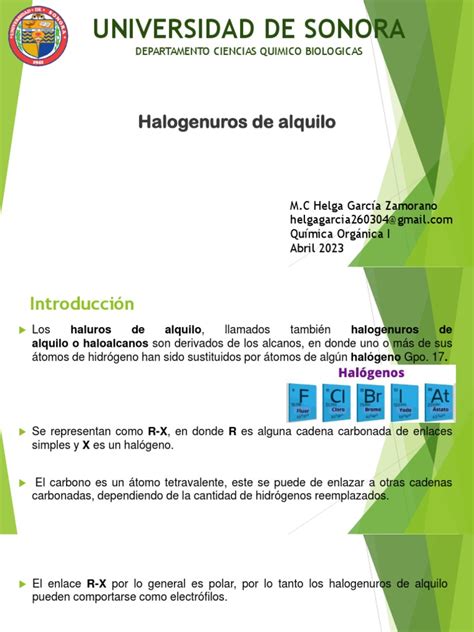 Halogenuros De Alquilo Pdf Química Física Compuestos Químicos