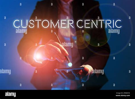 Hand Writing Sign Customer Centric Conceptual Photo Process Of Looking