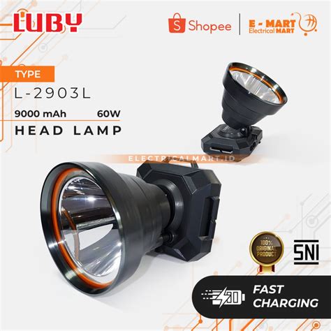 Jual Senter Kepala LUBY L K W Kuning HeadLamp Luby Charge Watt Shopee Indonesia