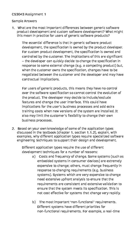 cs3043 assignment 1 sample answers cs3043 assignment 1 sample answers