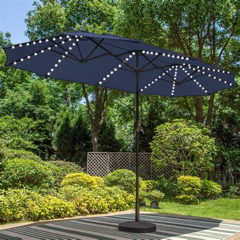 Brandclub Phi Villa 13ft Large Patio Umbrella With Solar Lights