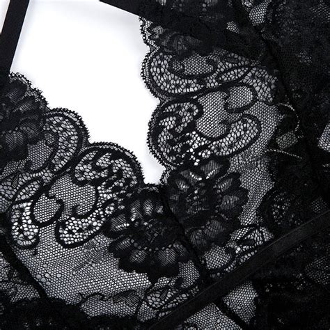 Ladies Black Sexy Floral Lace Bodysuit Buy Lingerie Sets Zorket