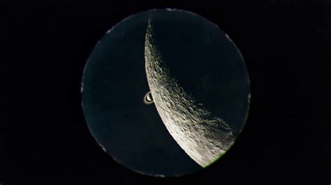 Saturn Being Occulted Moon Seen Through Stock Motion Graphics Sbv