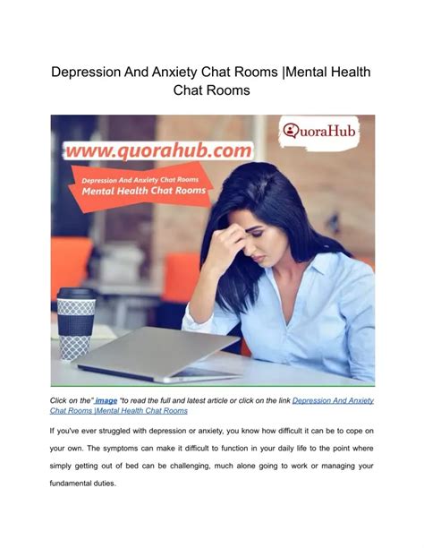 Ppt Depression And Anxiety Chat Roomsmental Health Chat Rooms