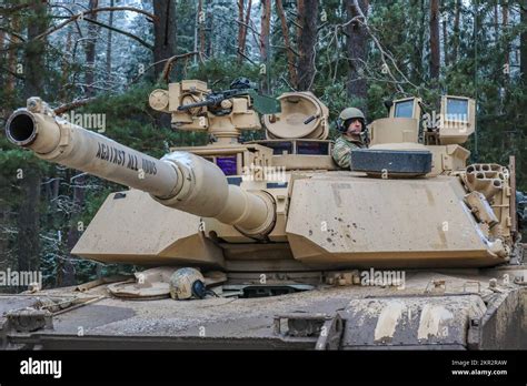 U S Army Spc Sean Macintyre An M1 Armor Crewman M1a1 Tank Driver