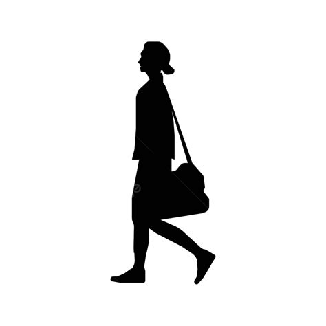 歩く女性人物シルエットイラスト側面図キャラクタースーツポーズ ベクターイラスト画像とPNGフリー素材透過の無料ダウンロード Pngtree