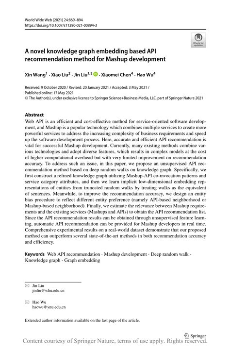 A Novel Knowledge Graph Embedding Based Api Recommendation Method For