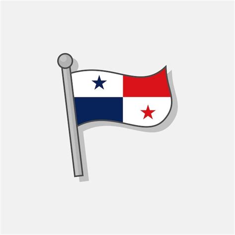 Ilustração do modelo de bandeira do panamá Vetor Premium