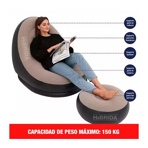 SillÓn Inflable PortÁtil SofÁ Puff Inflador Silla PlÁstico
